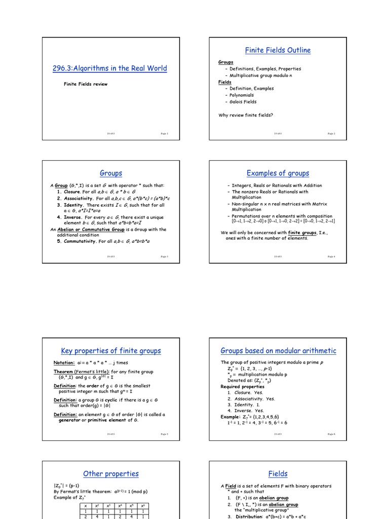 Finite Fields | PDF | Group (Mathematics) | Field (Mathematics)