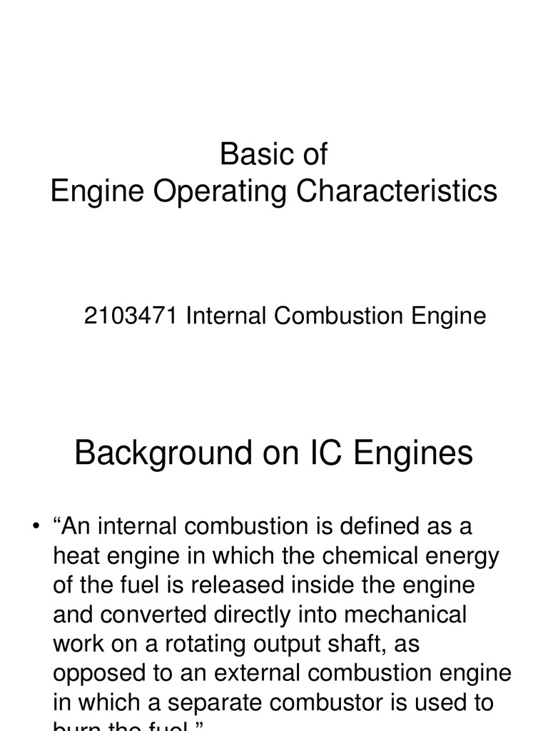 Basics of Engine Operation | PDF | Science & Mathematics