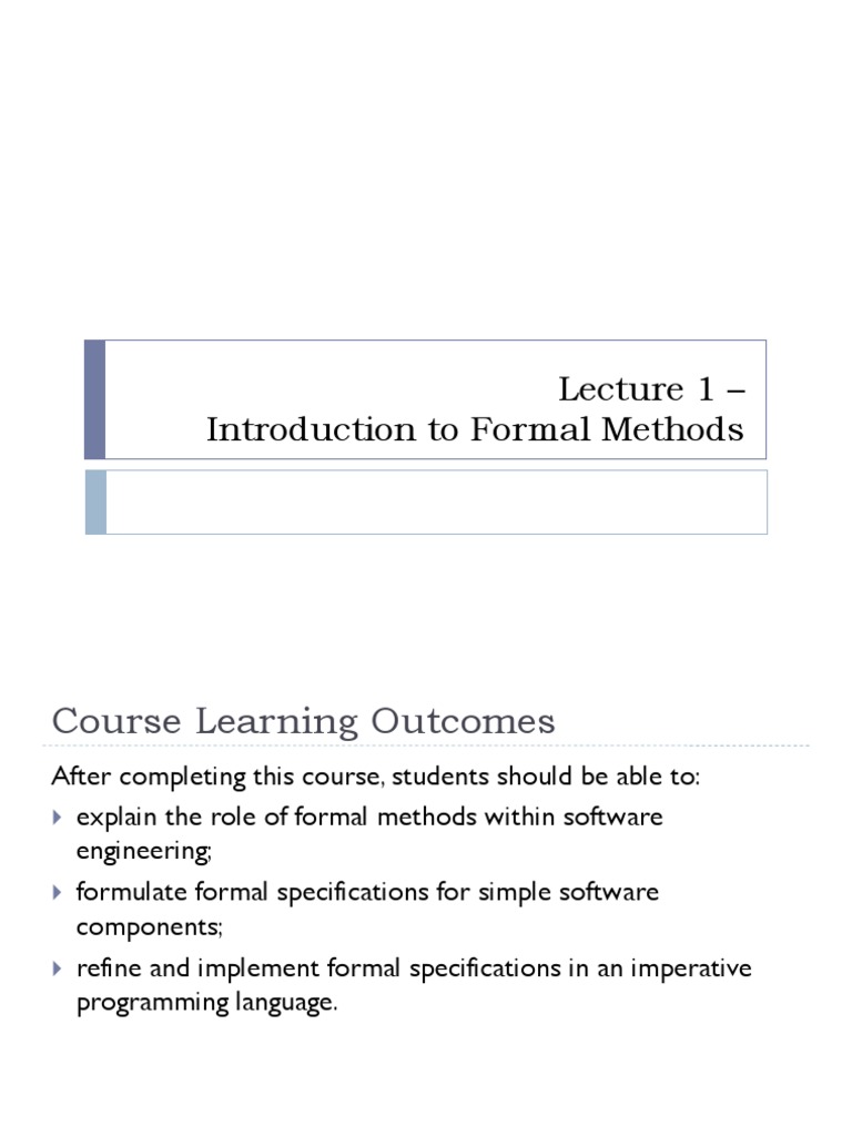 Formal Method | PDF | Formal Methods | First Order Logic