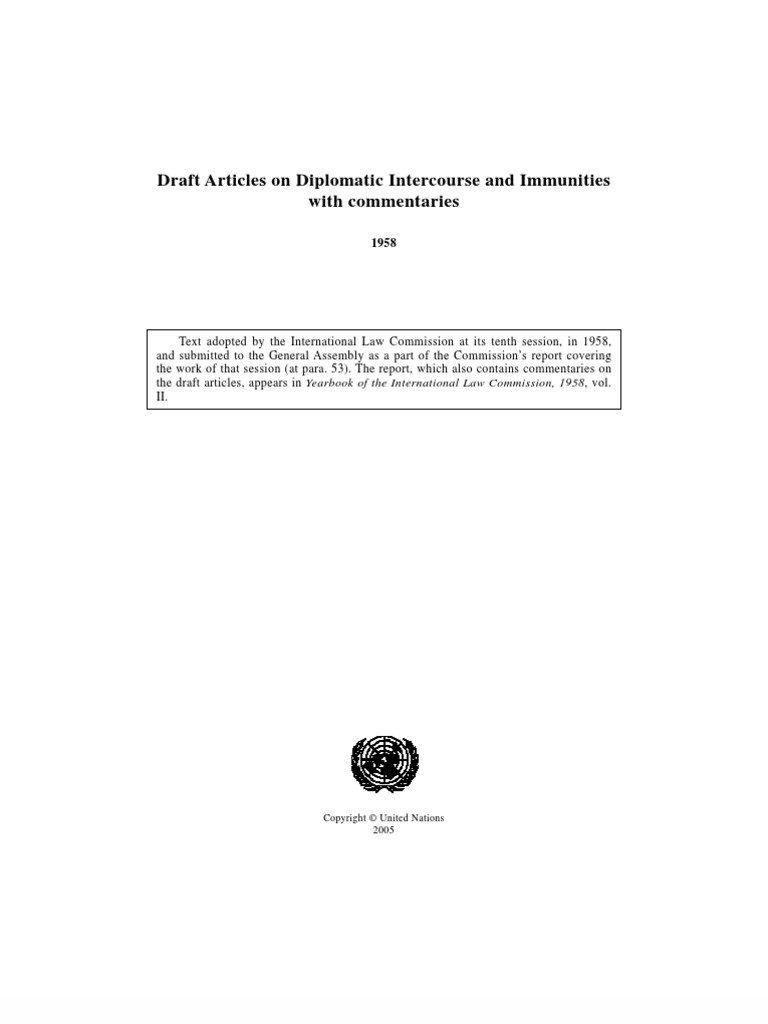 Vienna Convention On Diplomatic Intercourse | PDF | Diplomatic Rank ...