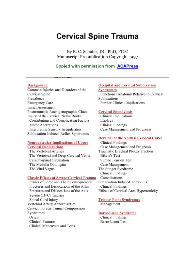 Cervical Spine Trauma | PDF