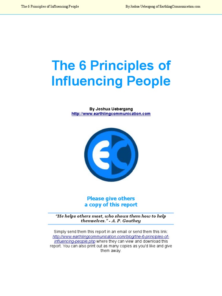 The 6 Principles of Influencing People | PDF