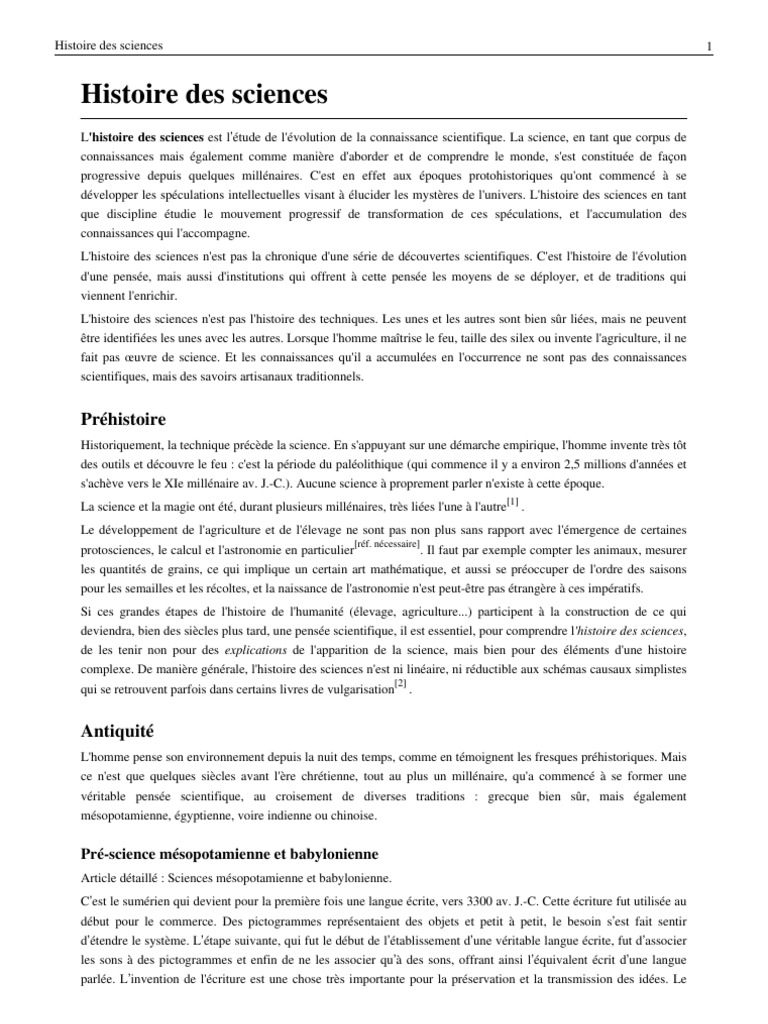 Évolution de l'Histoire des Sciences | PDF | Histoire de la science ...