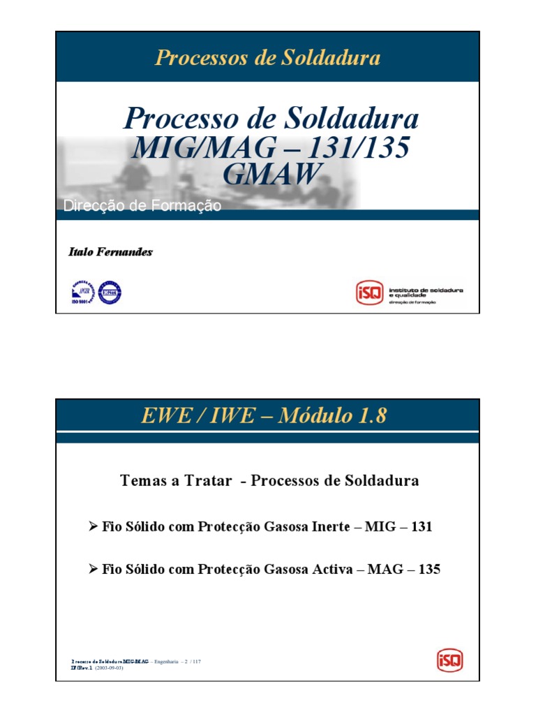 Processo MIG - MAG (Engenharia-Completo) Rev 01 | PDF | Força | Aço ...