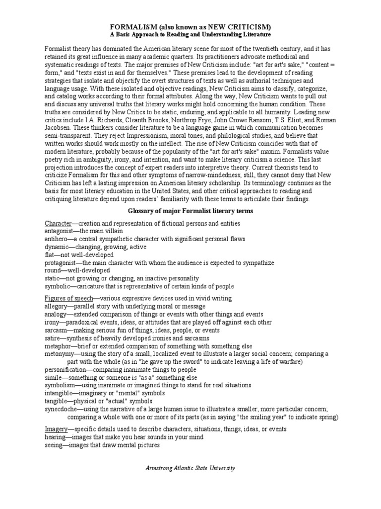 Formalism | PDF | Narration | Narrative