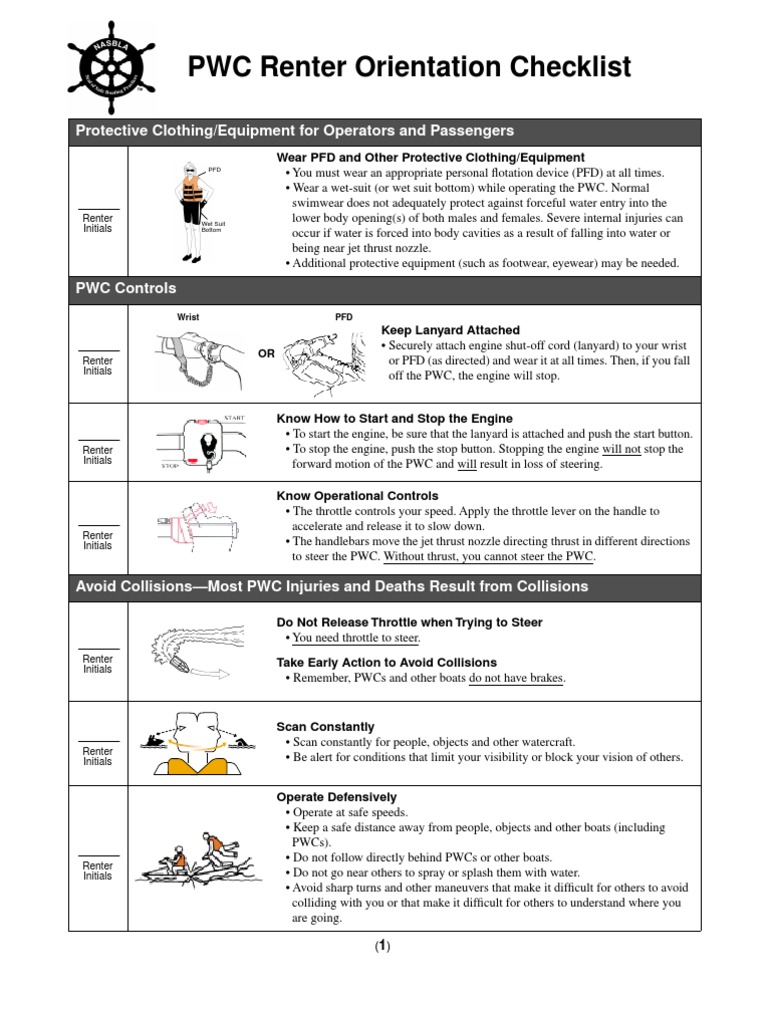 PWC Orientation Checklist | PDF | Thrust | Transport