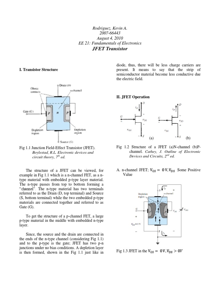 JFET Transistor | PDF | Field Effect Transistor | Transistor