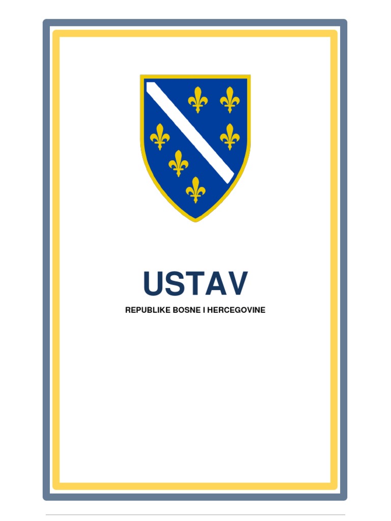 Ustav Republike Bosne I Hercegovine | PDF