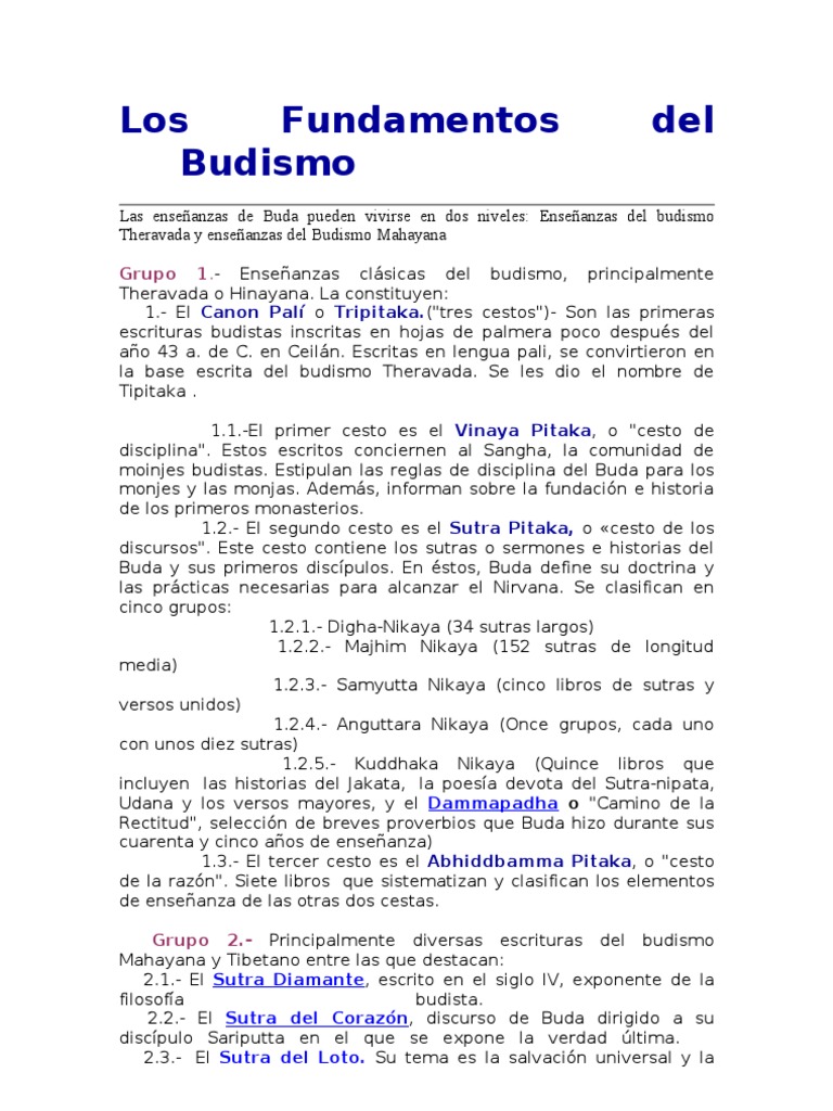 Los Fundamentos Del Budismo | PDF | Sutra | Noble Óctuple Sendero