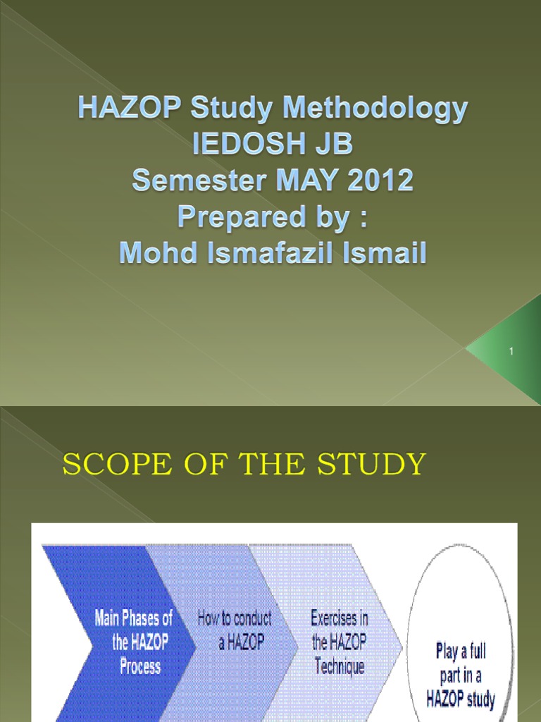 HAZOP Study Methodology - 2 IEDOSH JB - Student | PDF | Chemical ...