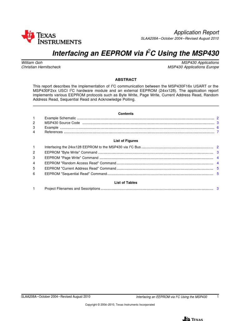 I2c EEPROM MSP430 | PDF | Transmission Control Protocol | Pointer (Computer Programming)