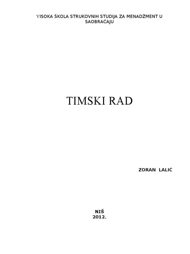 Timski Rad | PDF