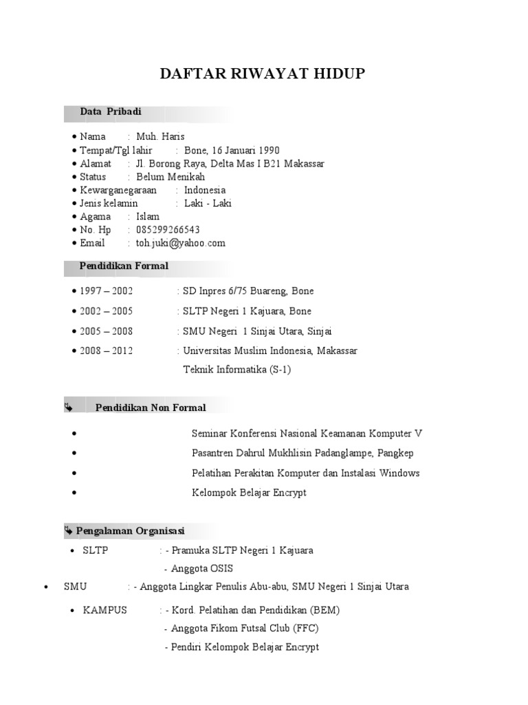 Surat Lamaran Backup | PDF