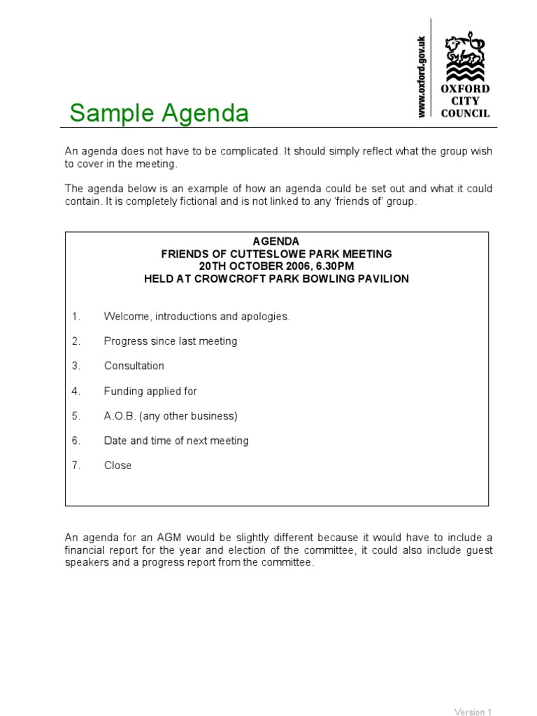 Sample Agenda | PDF