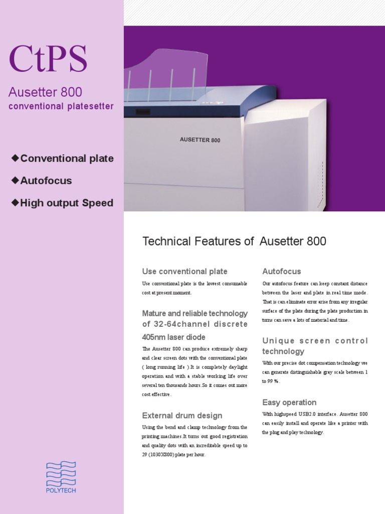 High-Speed, Conventional Platesetter: Technical Features and ...