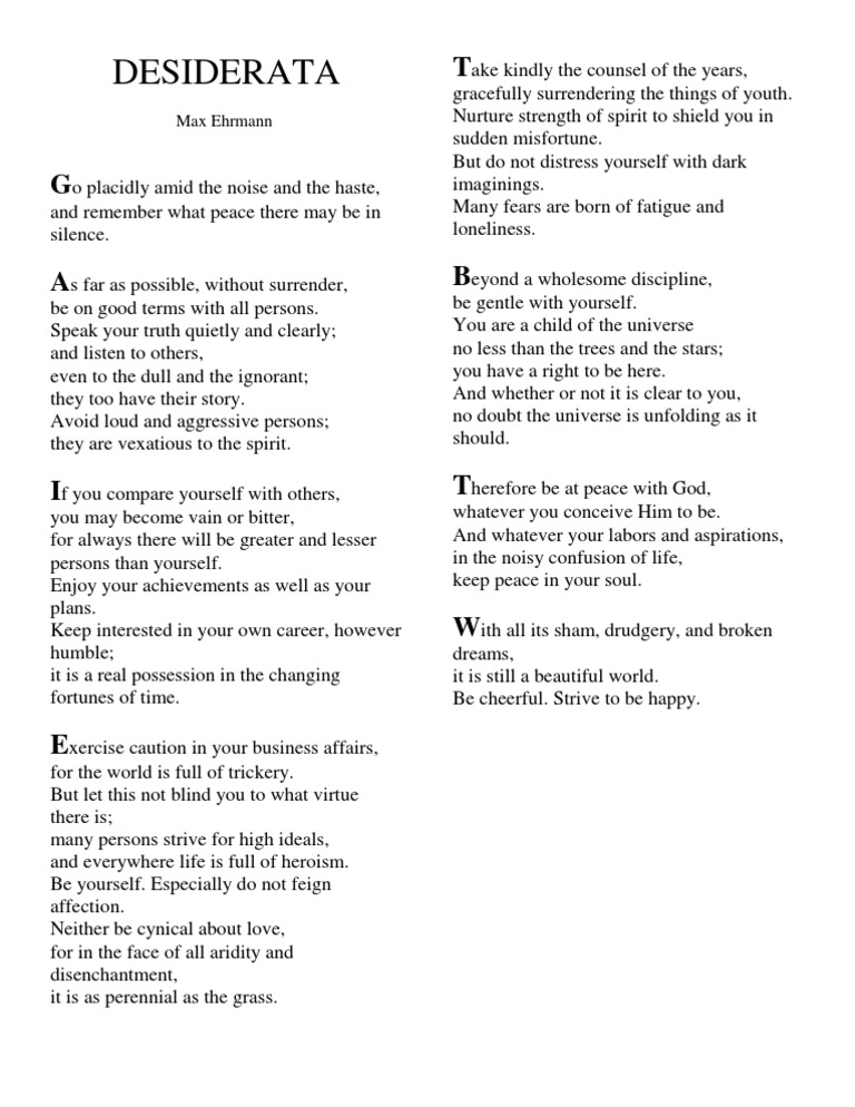 Desiderata | PDF