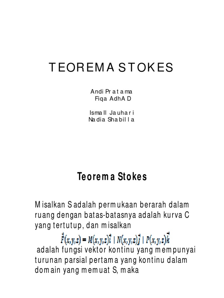 Teorema Stokes | PDF