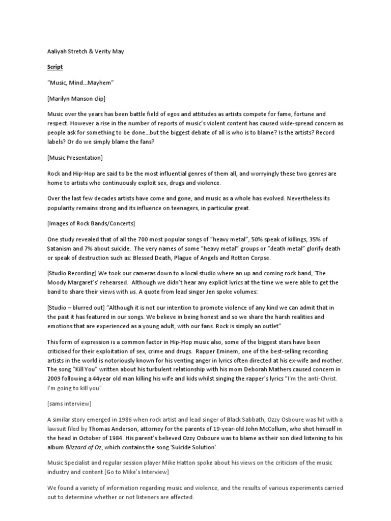 Script | PDF | Heavy Metal Music | Ozzy Osbourne