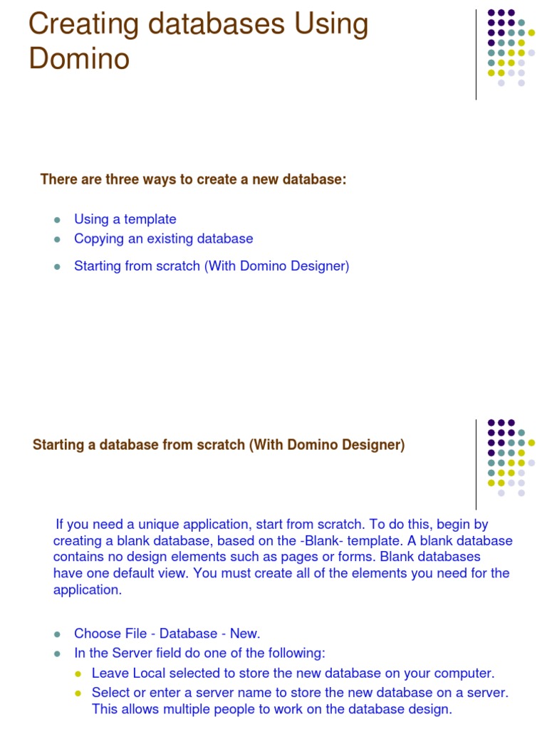 Creating Dynamic Database Content Techniques For Building Databases And Forms In Lotus Domino