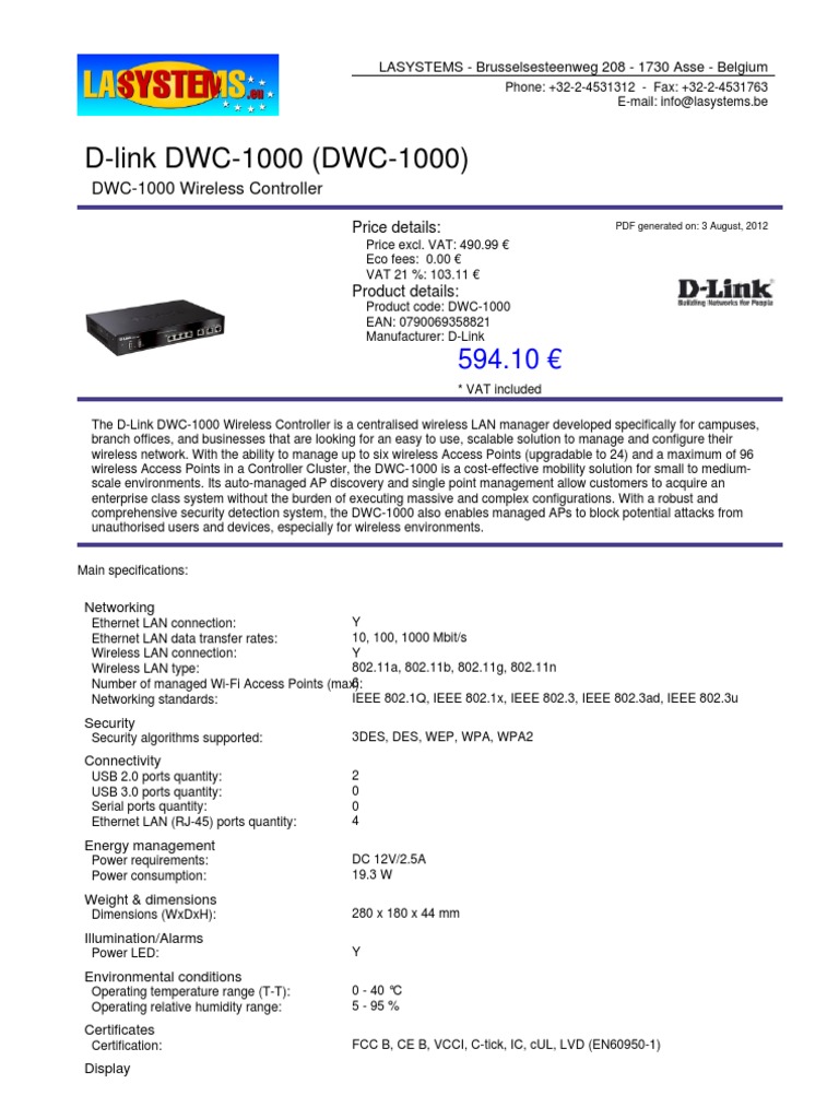 D-Link DWC-1000 PDF | PDF | Wi Fi | Ieee 802.11