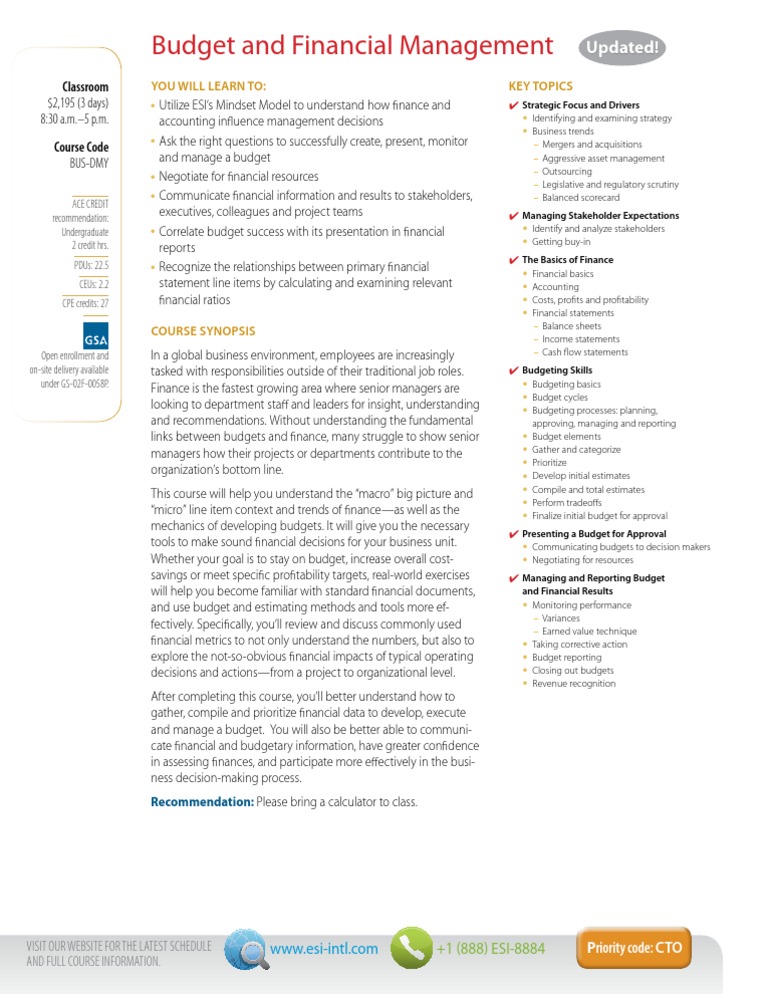Budget and Financial Management | PDF | Budget | Financial Statement