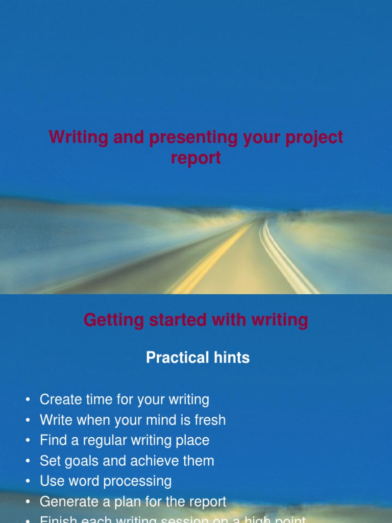 Writing and Presenting Your Project Report | PDF | Question ...