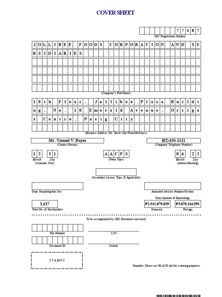 JFC 2011 AUDITED FS | Audit | Financial Statement