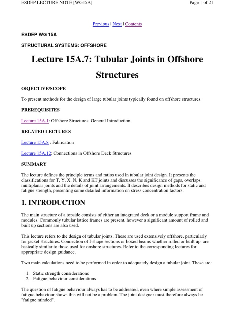 Tubular Joints | PDF | Truss | Shear Stress