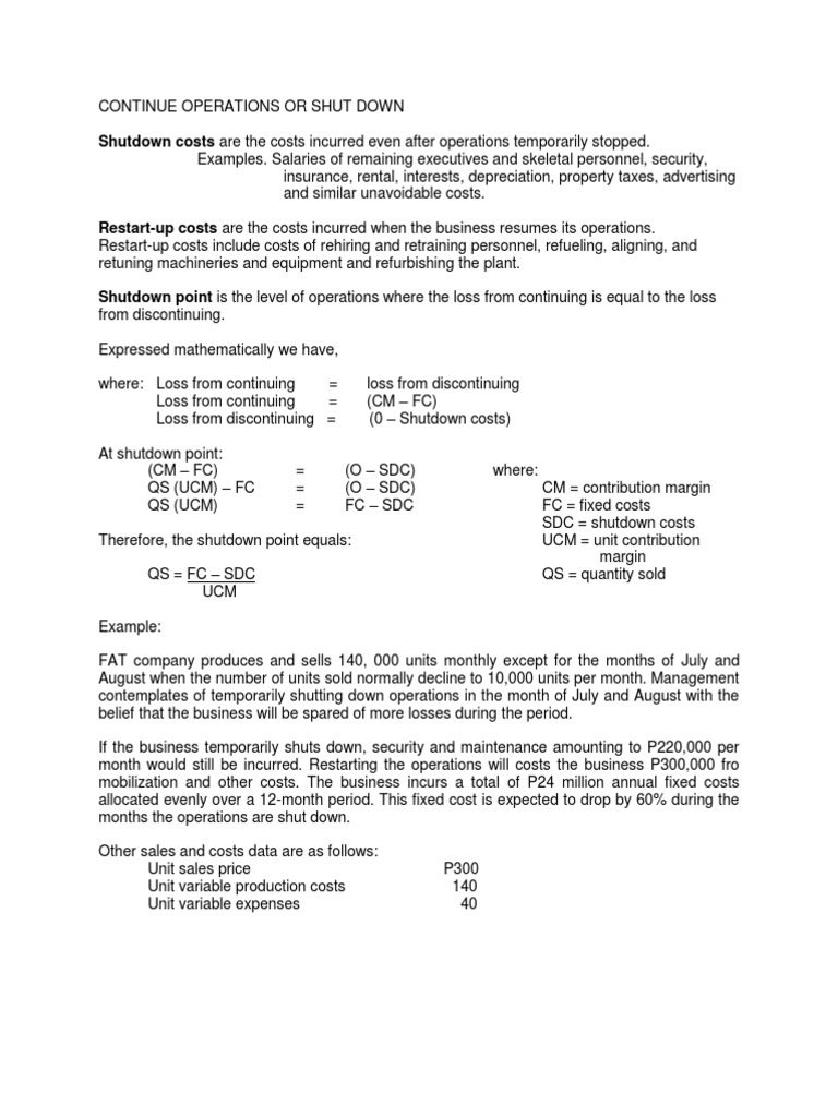 Continue Operations or Shut Down | Download Free PDF | Political ...