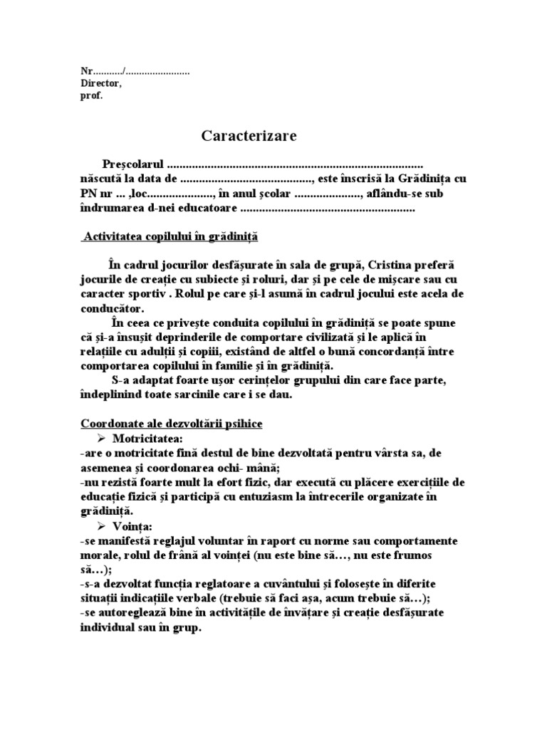 Model de Caracterizare | PDF