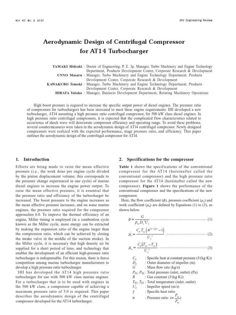 Aerodynamic Design of Centrifugal Compressor | Download Free PDF ...