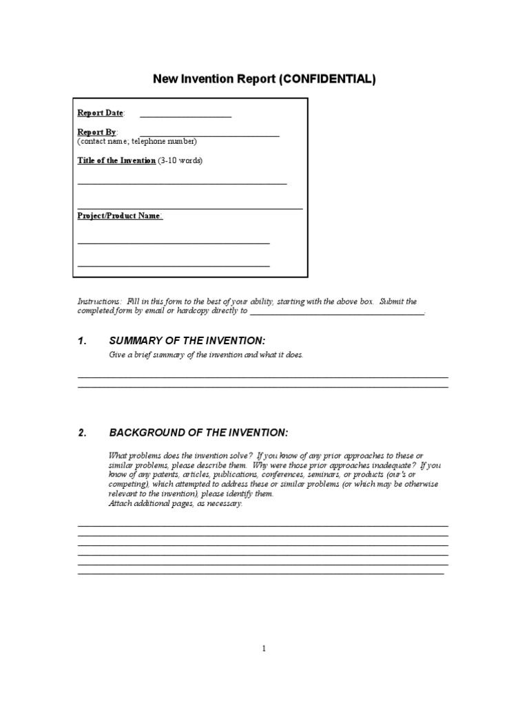 Invention Report | Download Free PDF | Invention | Intellectual Works