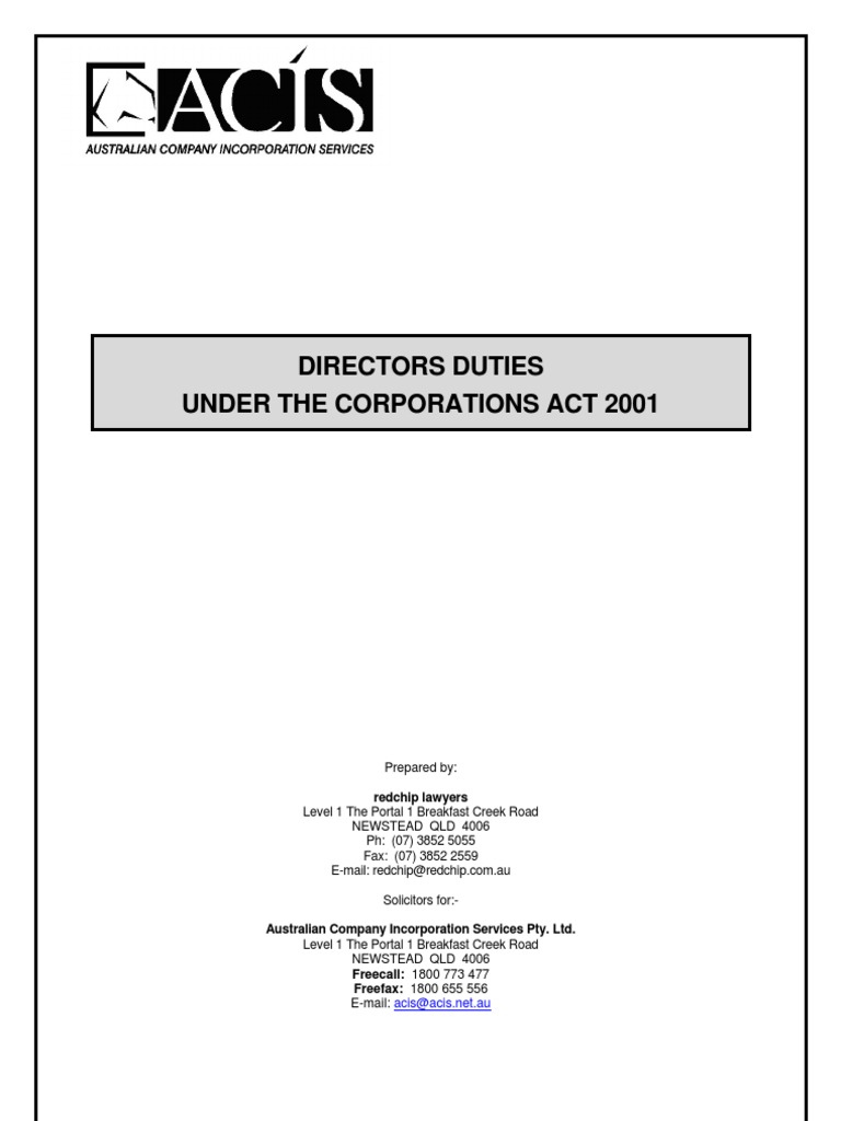 Director Duties | PDF | Fiduciary | Board Of Directors