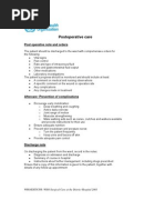 Post-Operative Care Checklist Guide | PDF