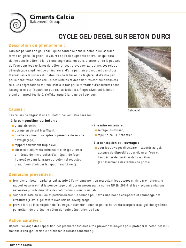 Cycle Gel-Dégel du Béton Durci | PDF | Technologie et ingénierie