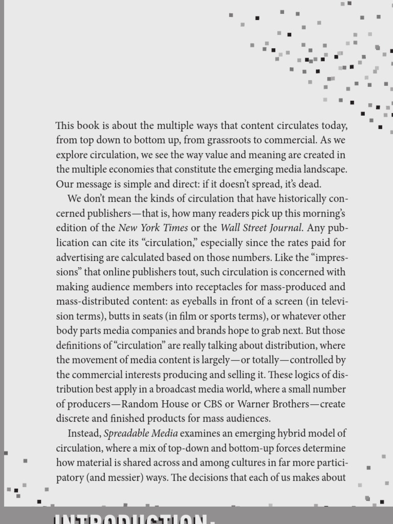 Introduction To Spreadable Media | PDF | Meme | Mass Media
