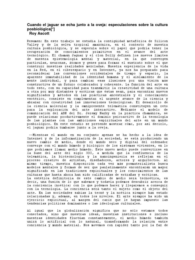Roy Ascott | PDF | Chamanismo | Ayahuasca