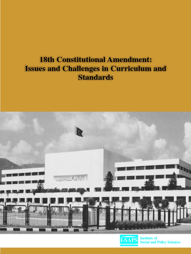 18th Constitutional Amendment: Issues and Challenges in Curriculum and Standards | PDF ...