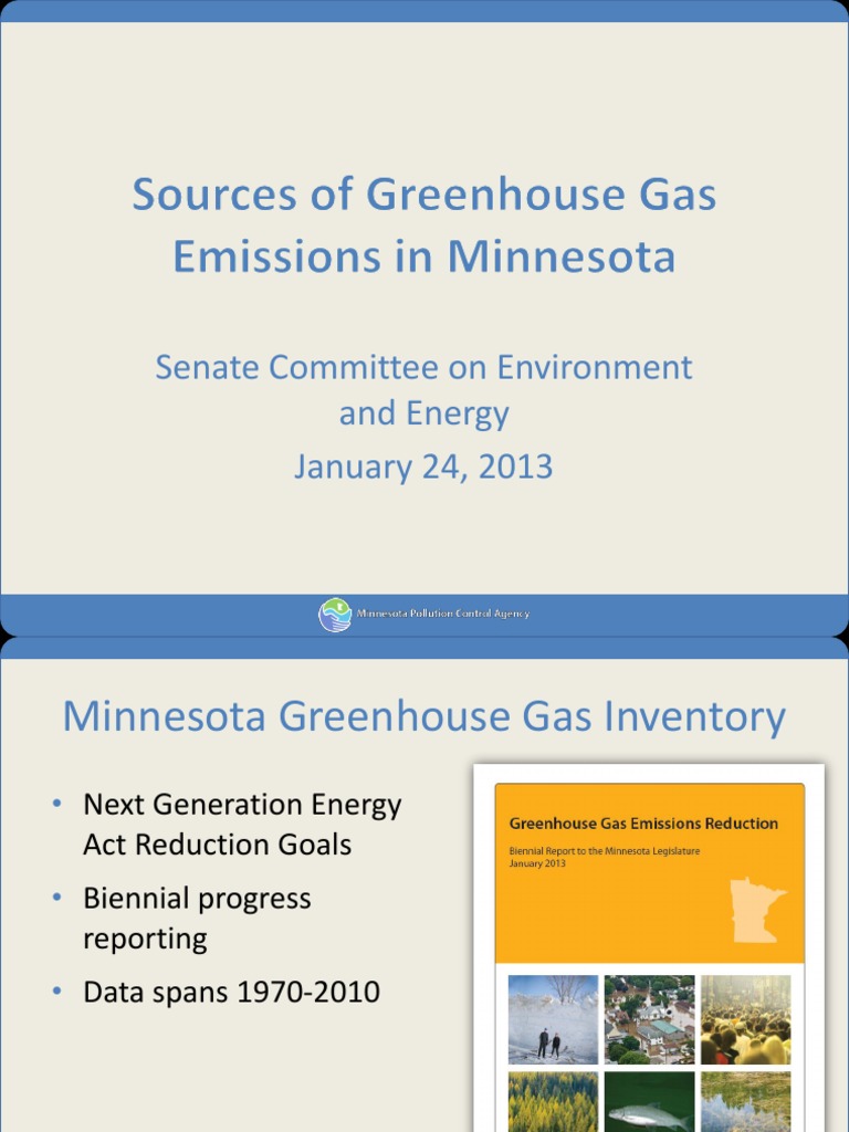Minnesota Pollution Control Agency, Sources of Greenhouse Gas Emissions ...