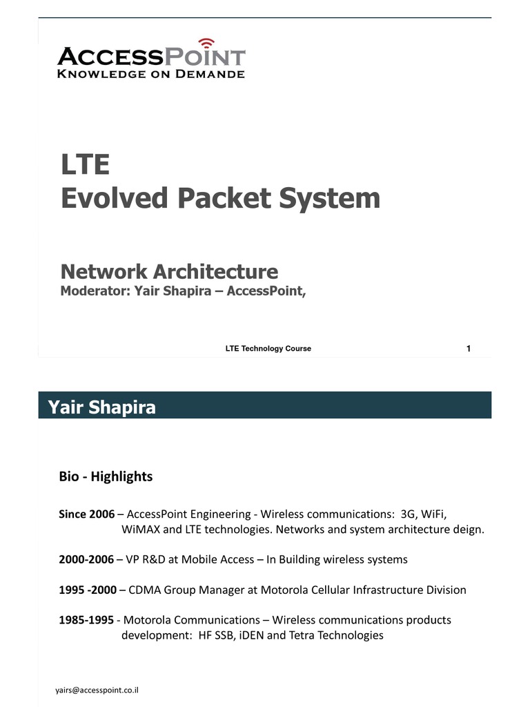 LTE Network Architecture | PDF | Mobile Telecommunications ...
