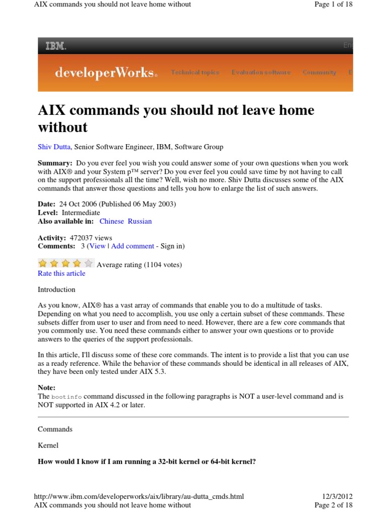 AIX Command Reference | PDF | 64 Bit Computing | Booting