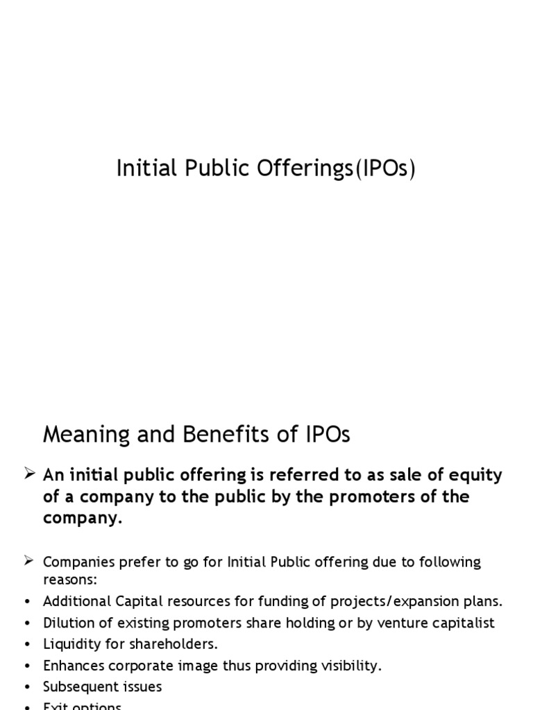 Initial Public Offerings (Ipos) | PDF | Initial Public Offering ...