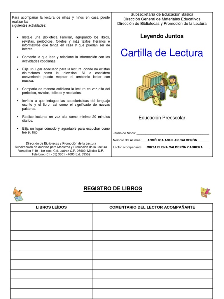 Cartilla de Lectura Preescolar | PDF