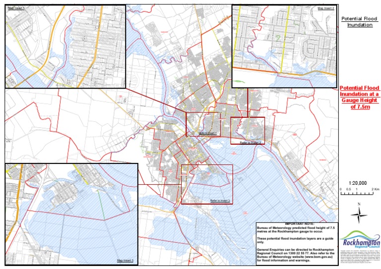 Rockhampton 7.5m Flood Map | PDF | Earth Sciences | Hydrology