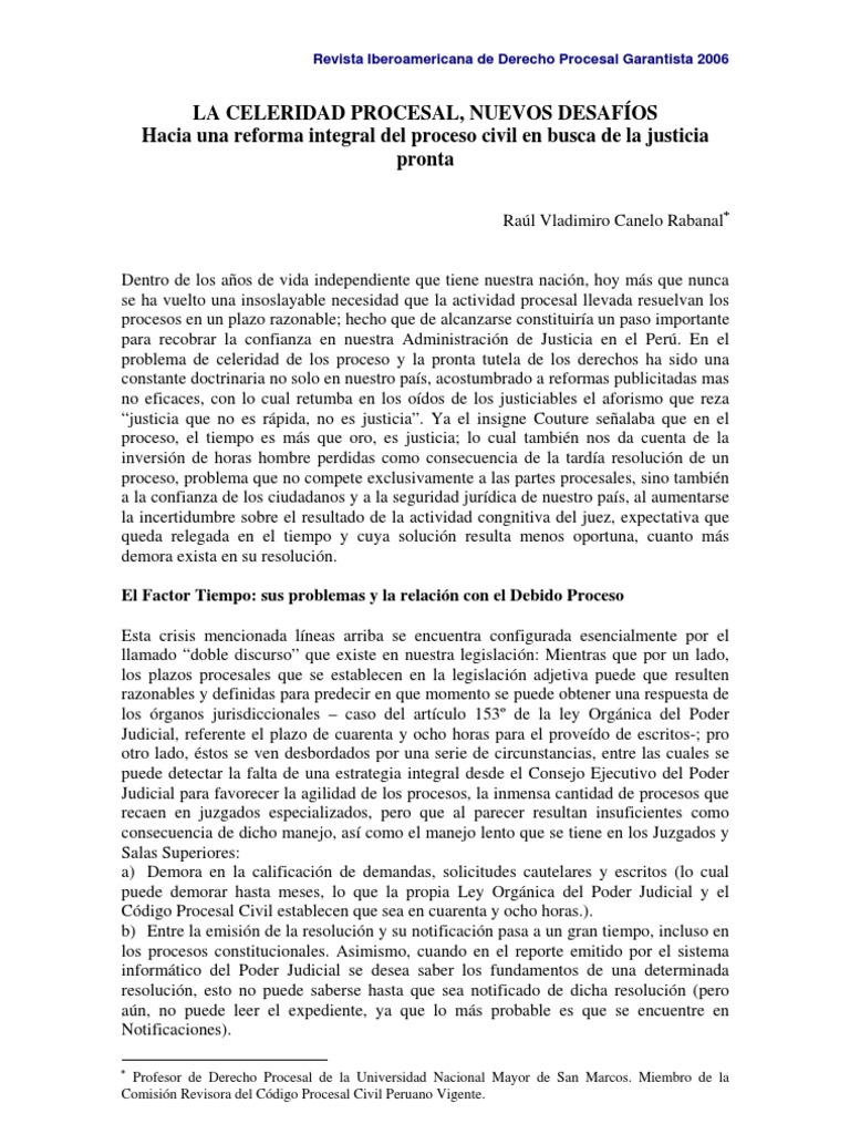 Celeridad Procesal | PDF | Ley procesal | Juez