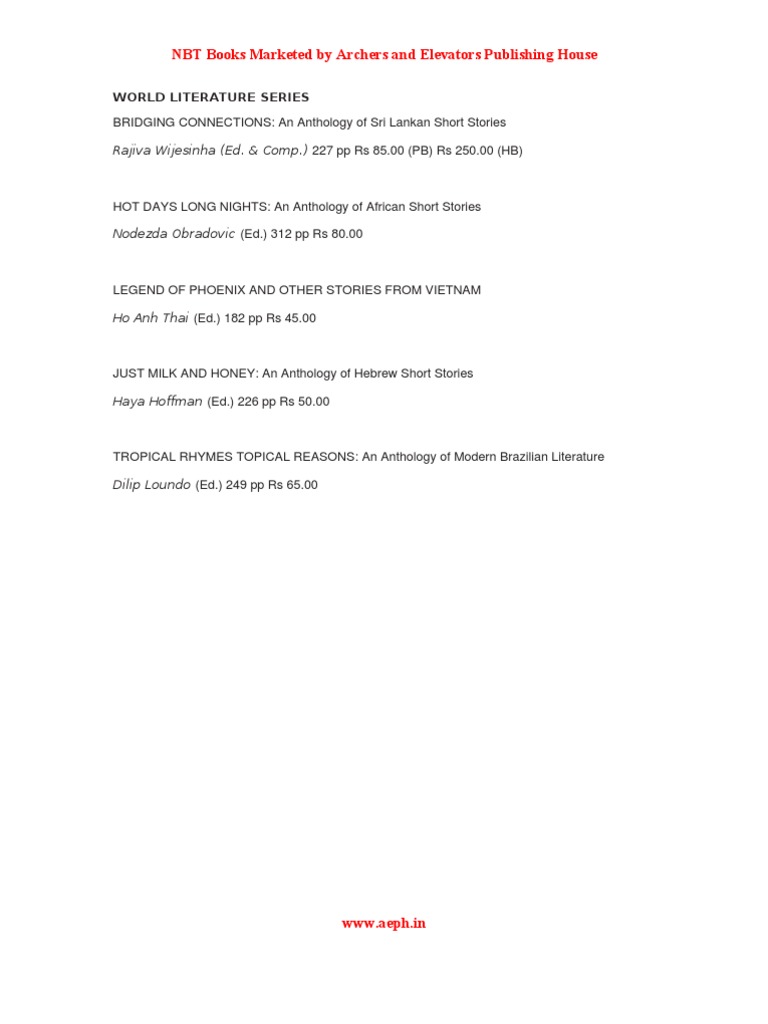 NBT Books Marketed by Archers and Elevators Publishing House | PDF