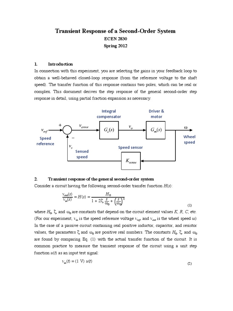 Transient Response of A Second-Order System | PDF | Electrical Network ...