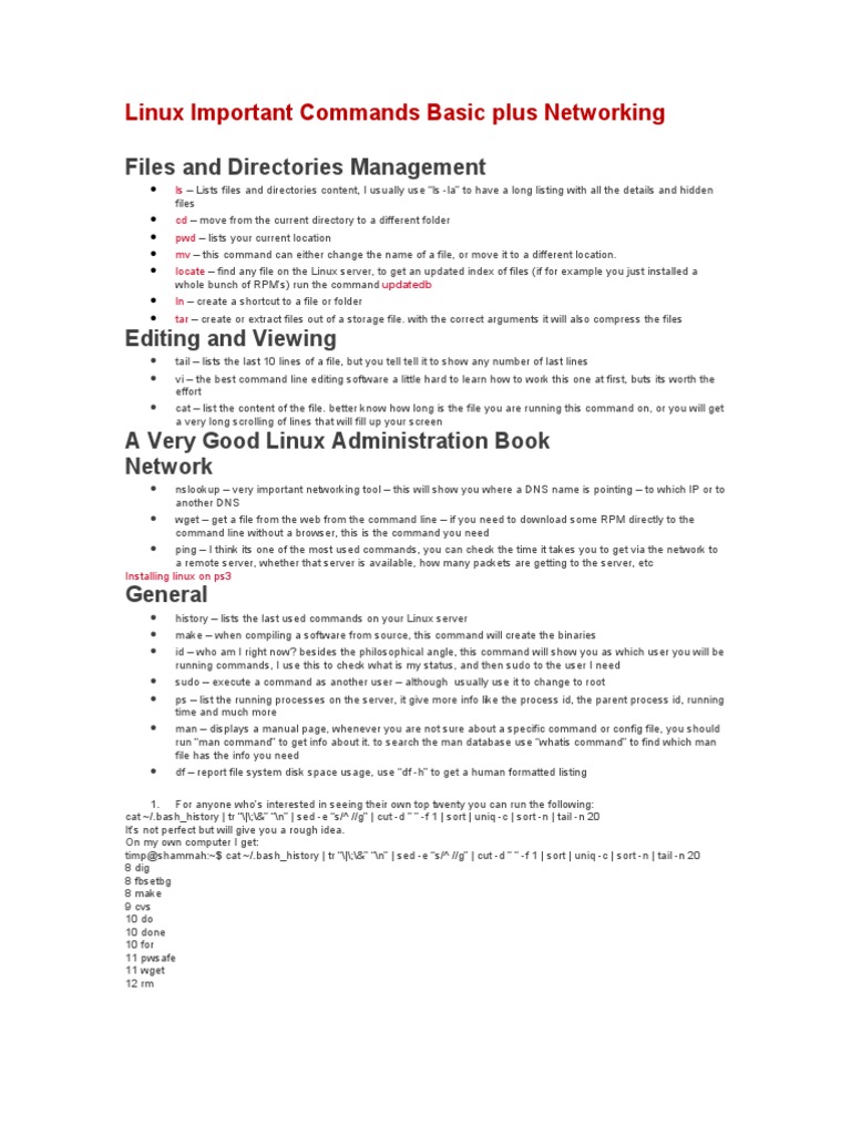 TOP 10 LINUX NETWORKING COMMANDS | PDF | Port (Computer Networking) | Transmission Control Protocol