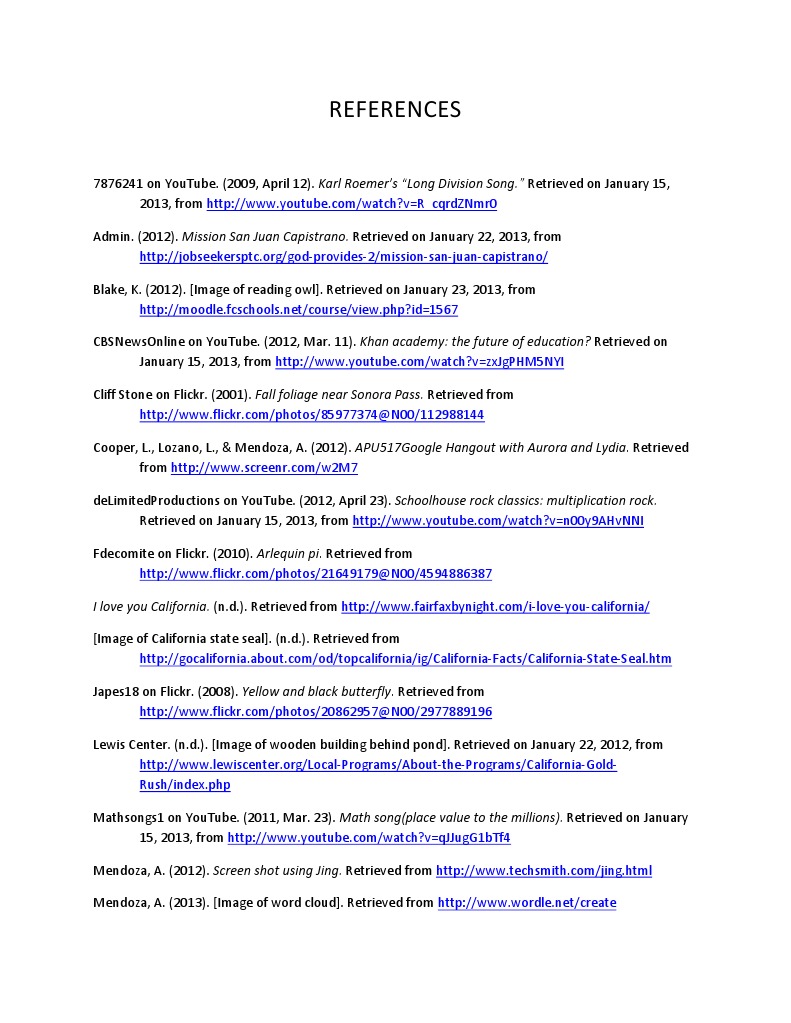 Educational Resource References List | PDF