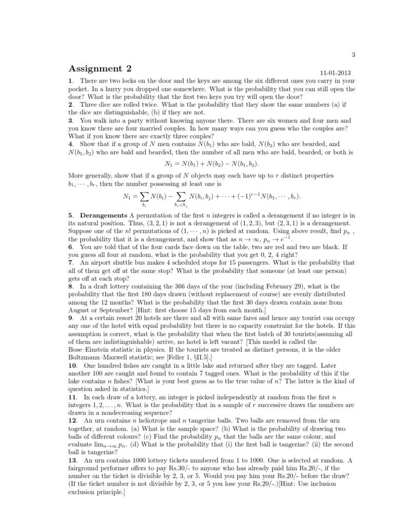 Probability Assignment | Download Free PDF | Probability | Teaching ... Probability Assignment | Download Free PDF | Probability | Teaching ...